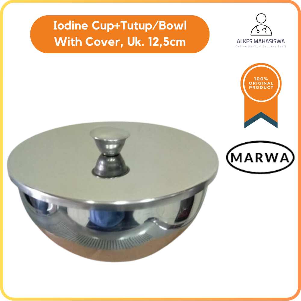 Jual Kom Iodine Cup + Tutup / Bowl With Cover 12.5cm Stainless Steel ...