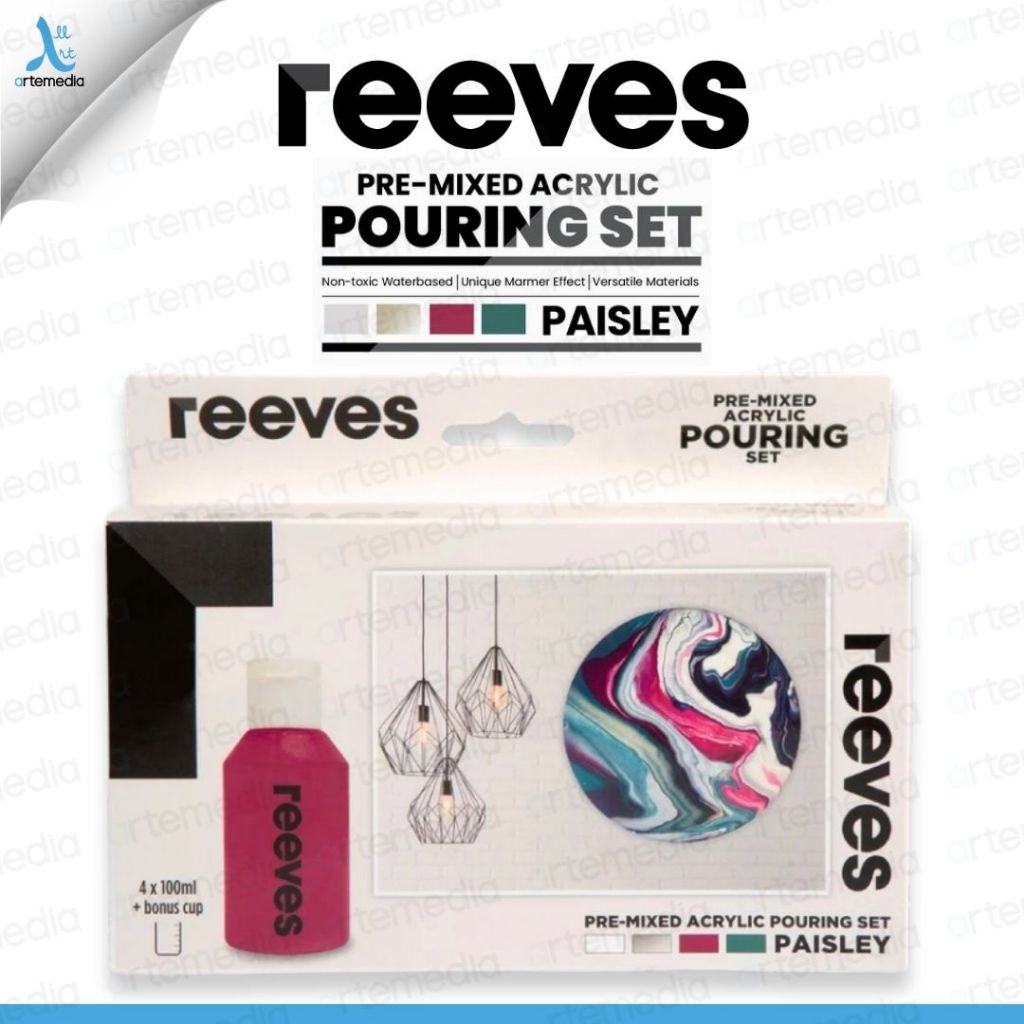 Jual Reeves Pre Mixed Acrylic Pouring Paint Paisley Color Set | Shopee ...