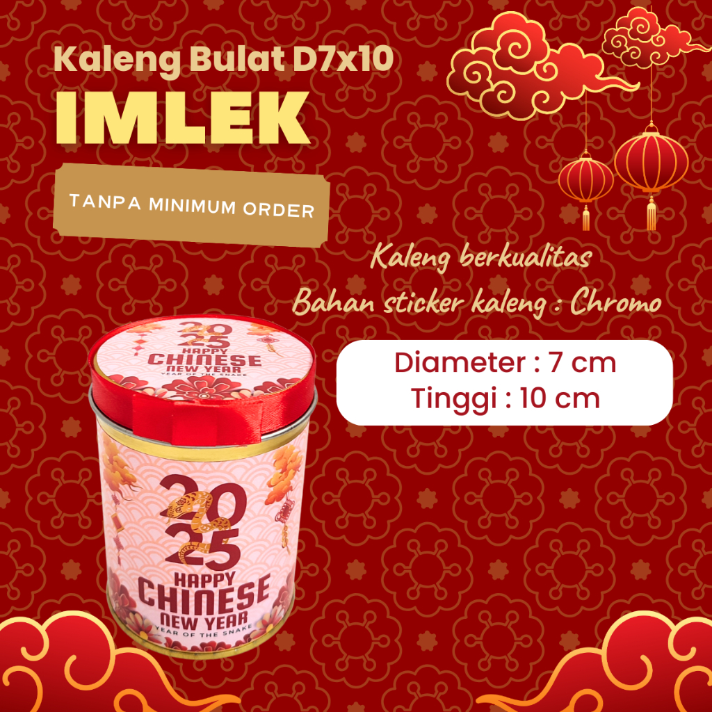 Jual Toples Kue Imlek ULAR Snake Tahun 2025 Kaleng Bulat Kue kering Box ...