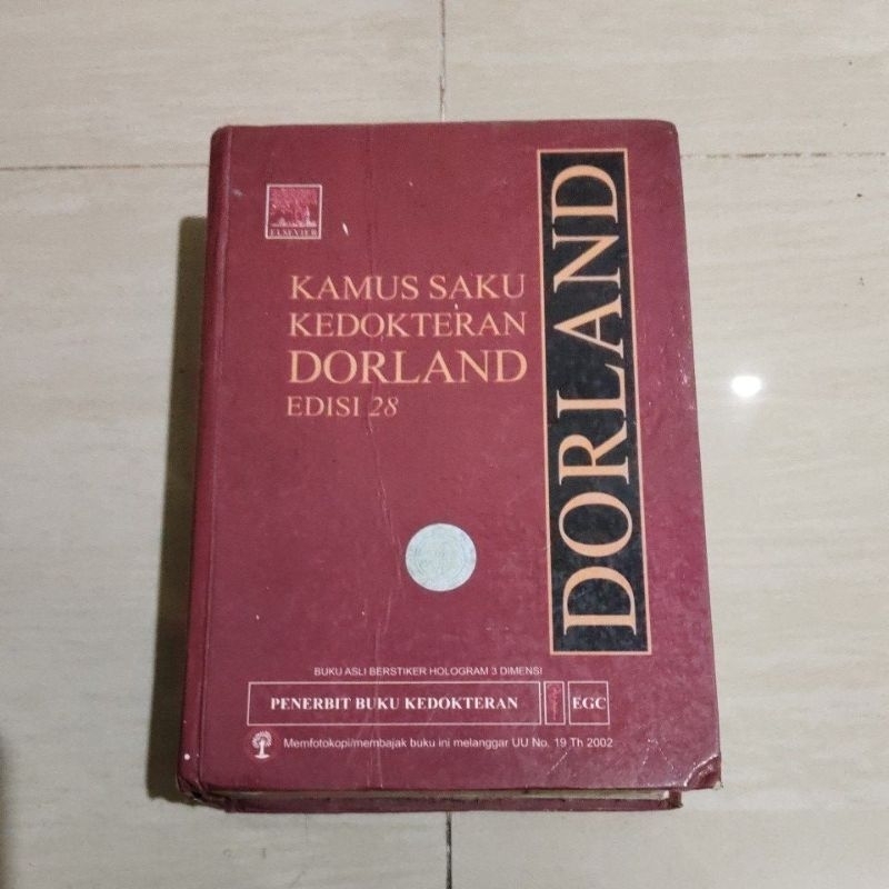 Jual KAMUS SAKU ORI KEDOKTERAN DORLAND EDISI 28 PENERBIT EGC | Shopee ...