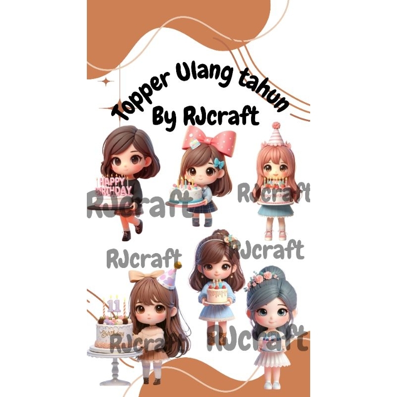 Jual Topper viral ulang tahun isi 3/hiasan buket/ greeting card/kartu ...