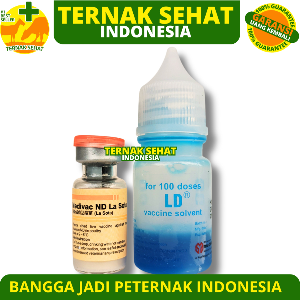 Jual VAKSIN ND LASOTA DOSIS 100 EKOR + PELARUT MEDIVAC MEDION - Vaksin ...