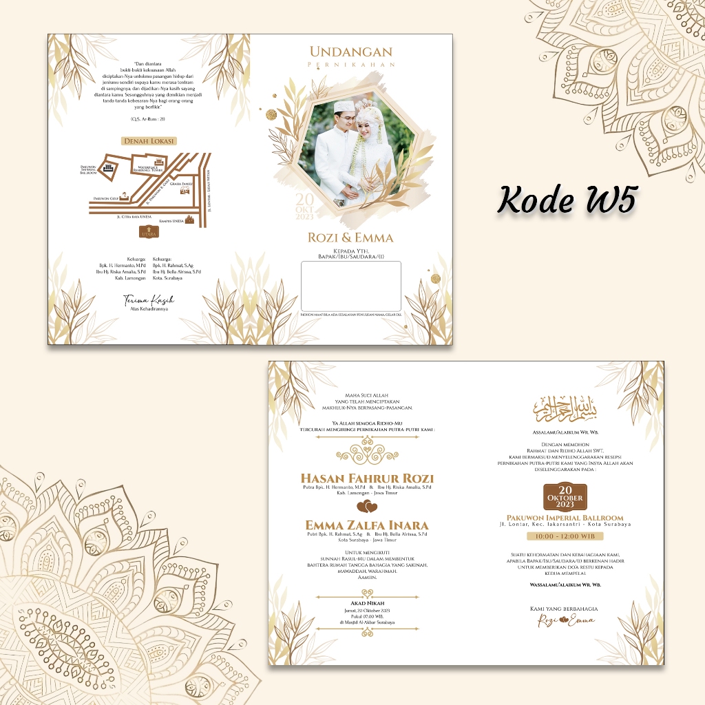 Jual Cetak Undangan Pernikahan Mewah Dan elegant Free desain Custom ...