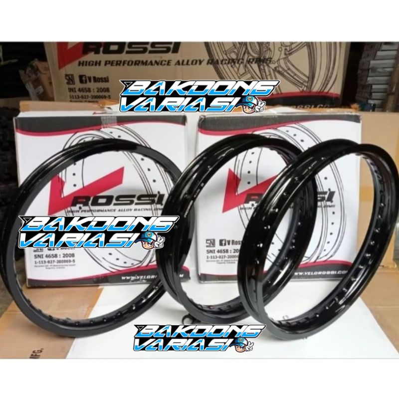Jual Velg Rossi WM Ring 17 x 140 160 185 215 Hitam Glossy Silver Hitam ...