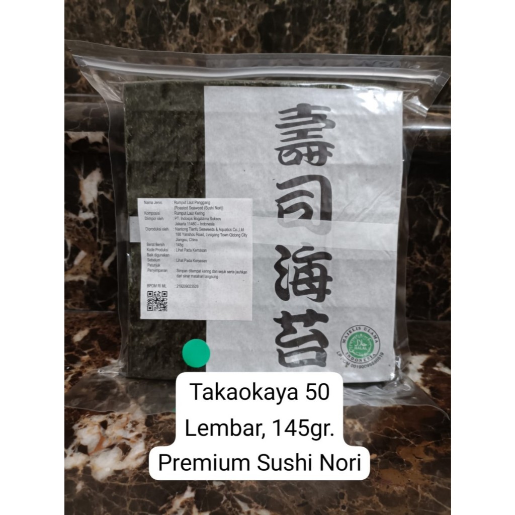 Jual Sushi Nori 50 Lembar 145gr Takaokaya Grosir | Shopee Indonesia