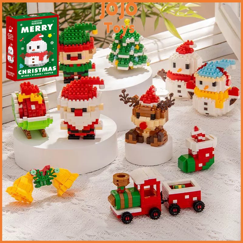 Jual JOJO Mainan Blok Bangunan Mini Seri Natal Hadiah Natal Pohon Natal ...