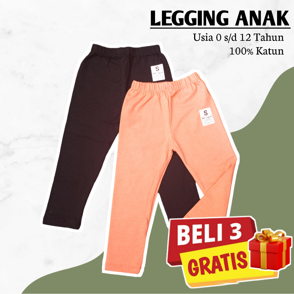 Jual BMA Leging Anak Kaos Katun Spandek Rayon 0-12 Tahun Polos Tebal ...
