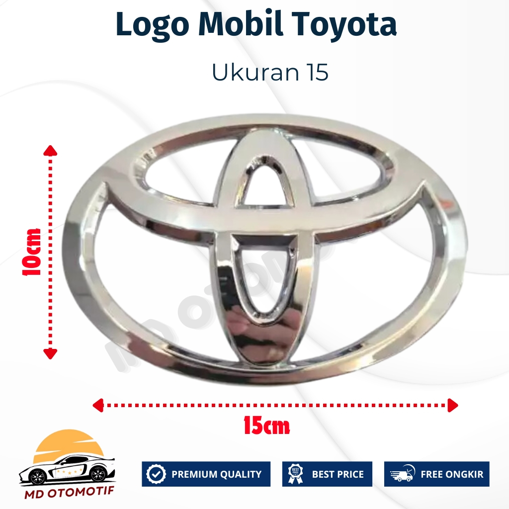 Jual Emblem Logo Mobil Toyota Ukuran 12 , 13 , 14 Dan 15Cm Chrome High ...