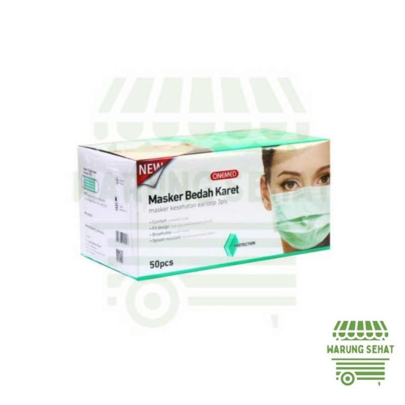 Jual ONEMED Masker Bedah Karet EARLOOP (1 Dus @50pcs) | Shopee Indonesia