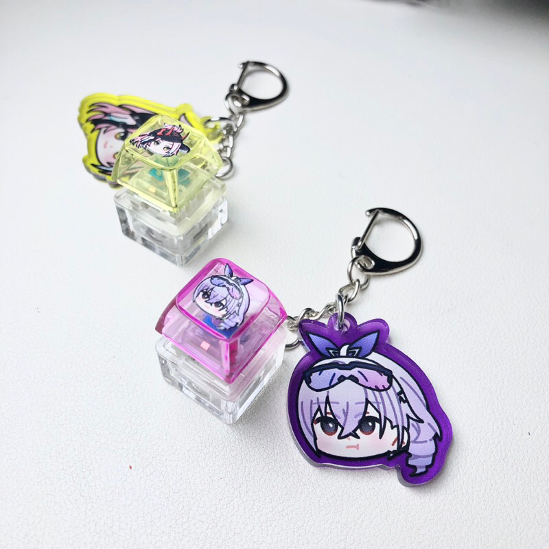 Jual Honkai Star Rail - Silver Wolf & Rappa Keycaps Keychain [Yumekawa ...