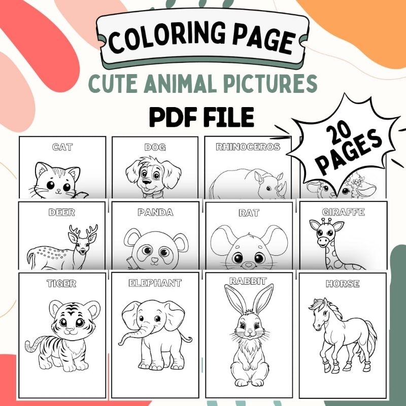 Jual 20 Halaman Coloring Page Binatang Lucu : Koleksi Lucu Untuk Semua ...