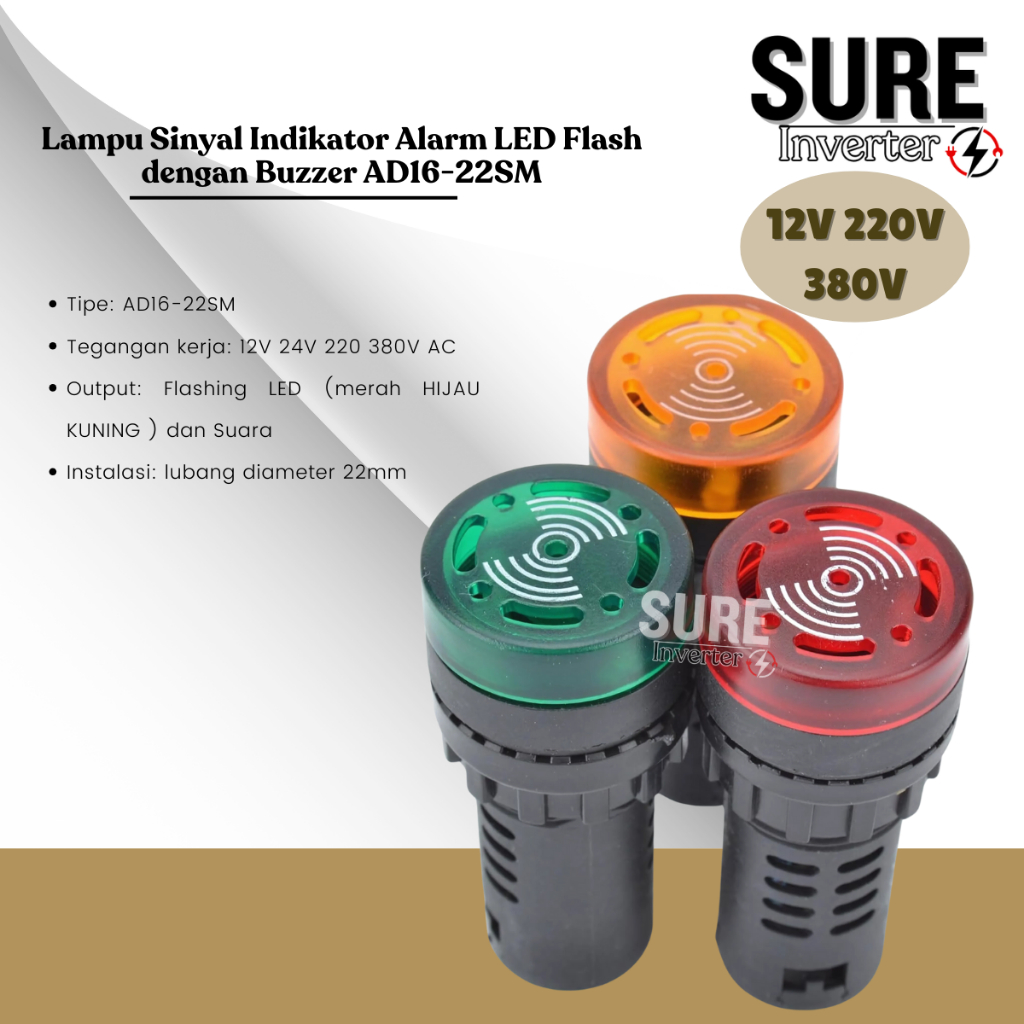 Jual Flash Buzzer Lampu Sinyal Indikator Alarm LED Flash dengan Buzzer ...