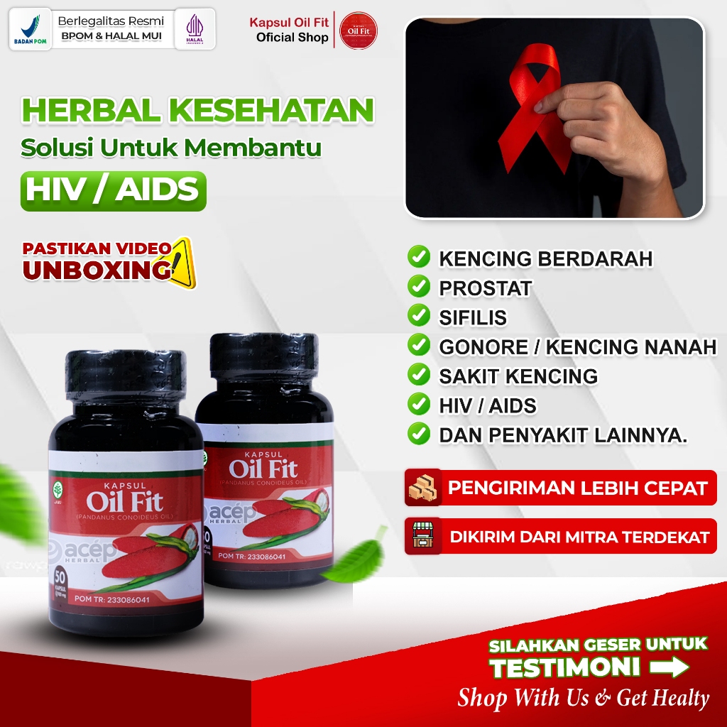Jual Kapsul Oil Fit Obat Suplemen Pendamping HIV AIDS Meningkatkan ...