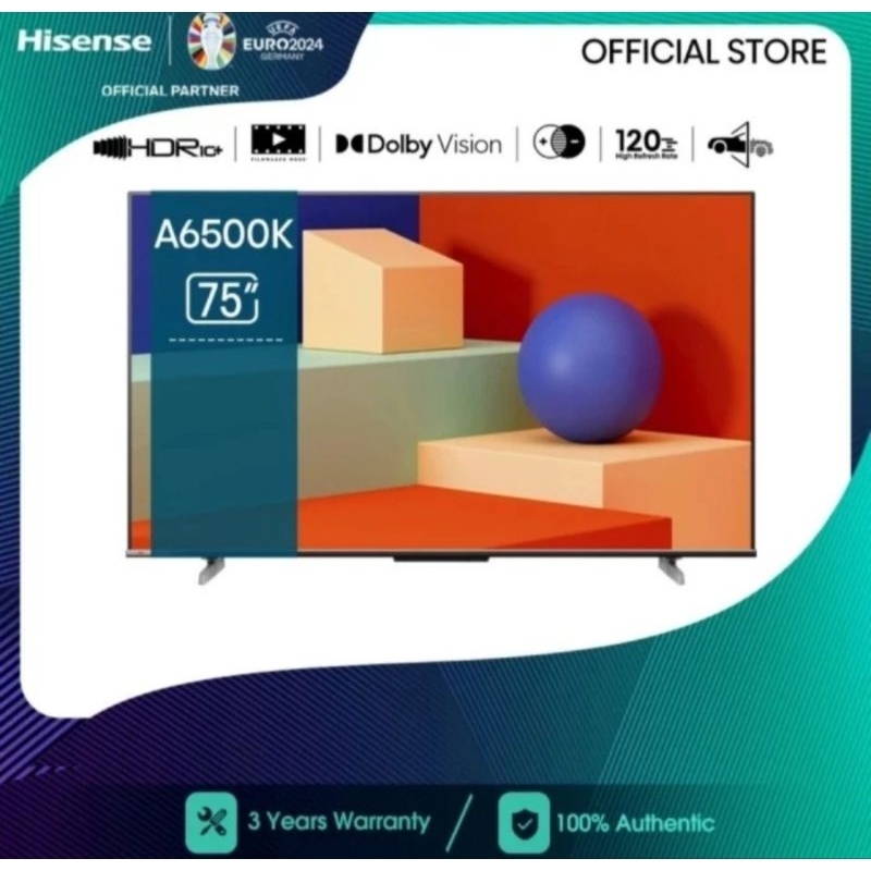 Jual TV LED HISENSE 75 INCH GOOGLE TV 4K UHD 75A6500K TV LED HISENSE ...