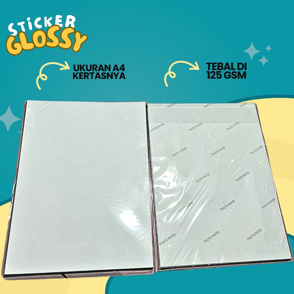 Jual KERTAS STICKER GLOSSY A4 | KERTAS STICKER ISI 20 LEMBAR | STICKER ...