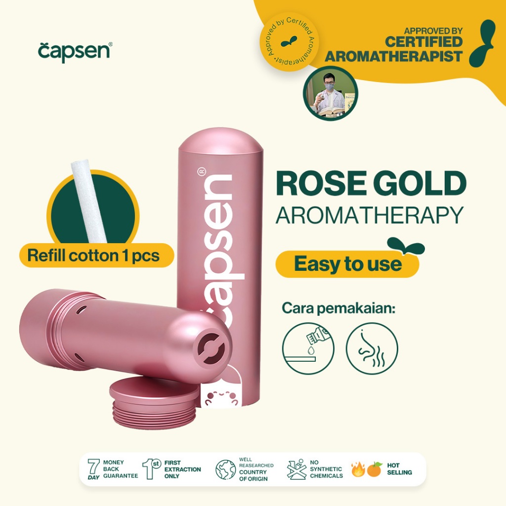 Jual CAPSEN Inhaler Rose Gold Custom DIY Nassal Hidung Aromatherapy ...