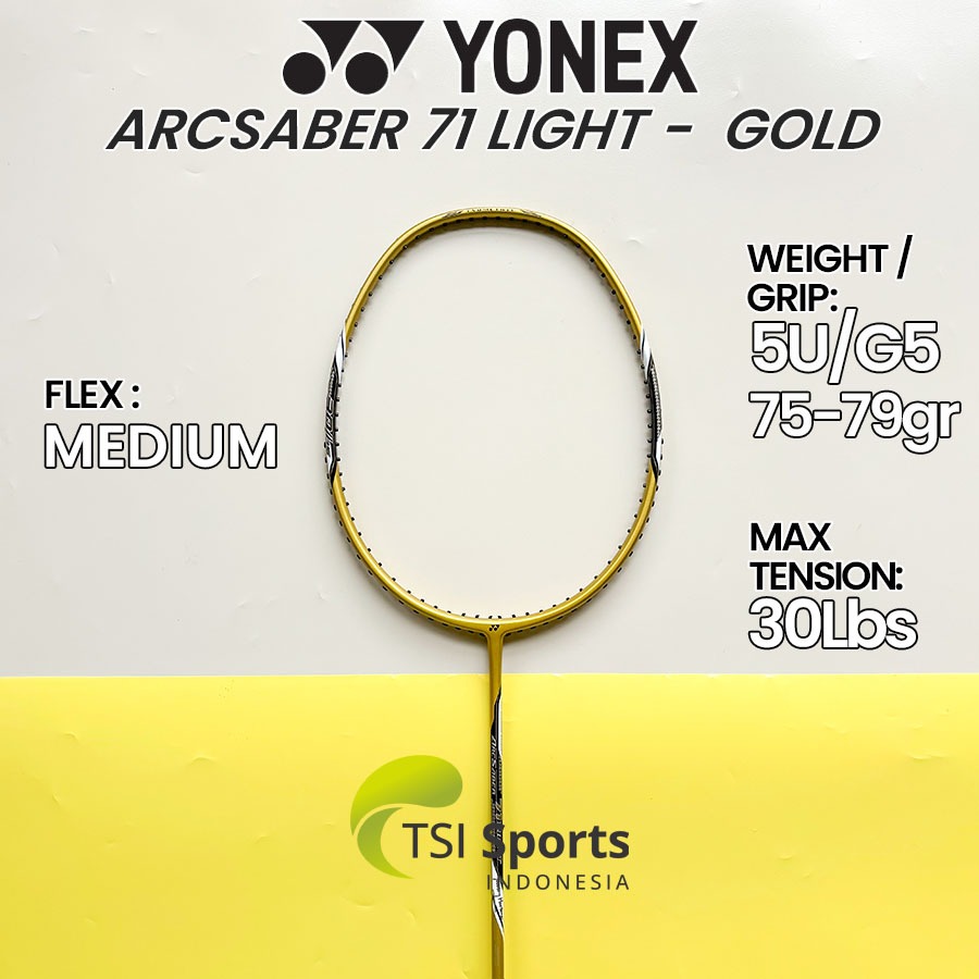 Jual Raket Badminton Yonex Arcsaber 71 Light Rudy Hartono Series / Gold | Shopee Indonesia