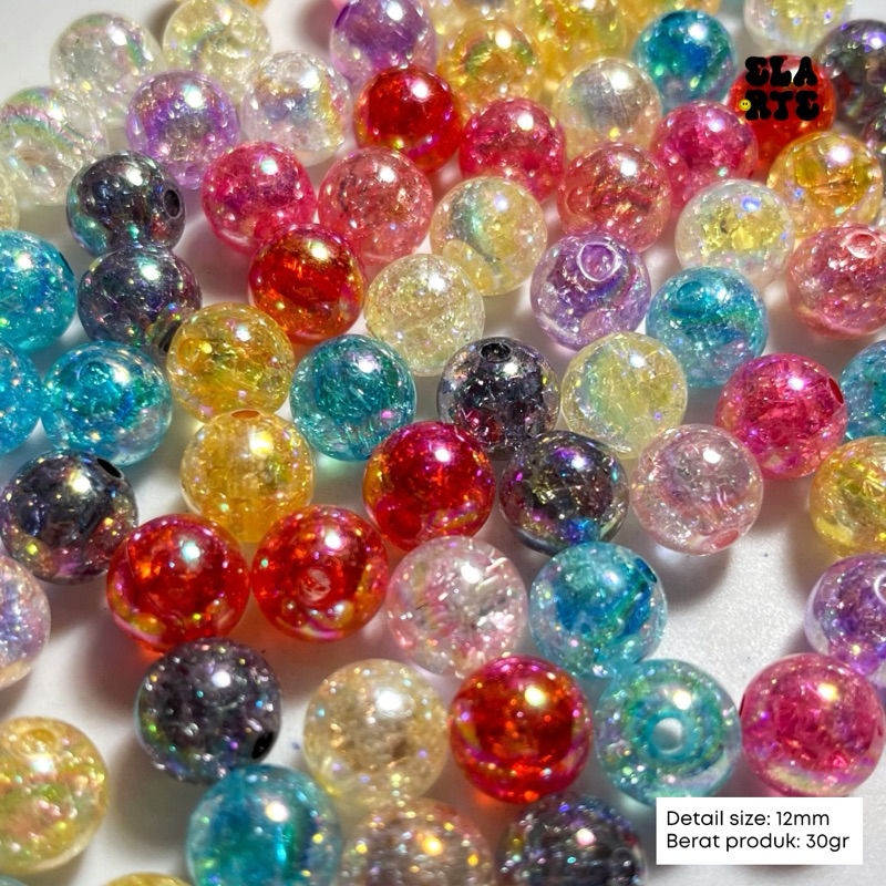 Jual ELARTE 30gr-80gr Manik Crack AB/ Manik Pecah AB 12mm, Manik Bulat AB, Manik Batu Pecah ...