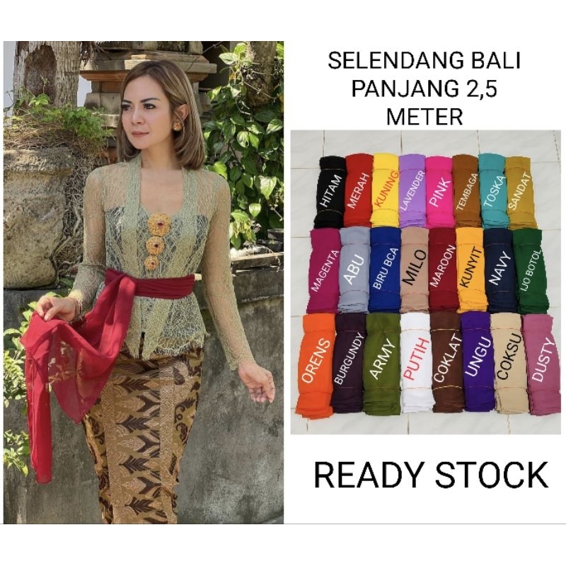 Jual Selendang sifon 2,5 meter/selendang bali/selendang kebaya/senteng ...