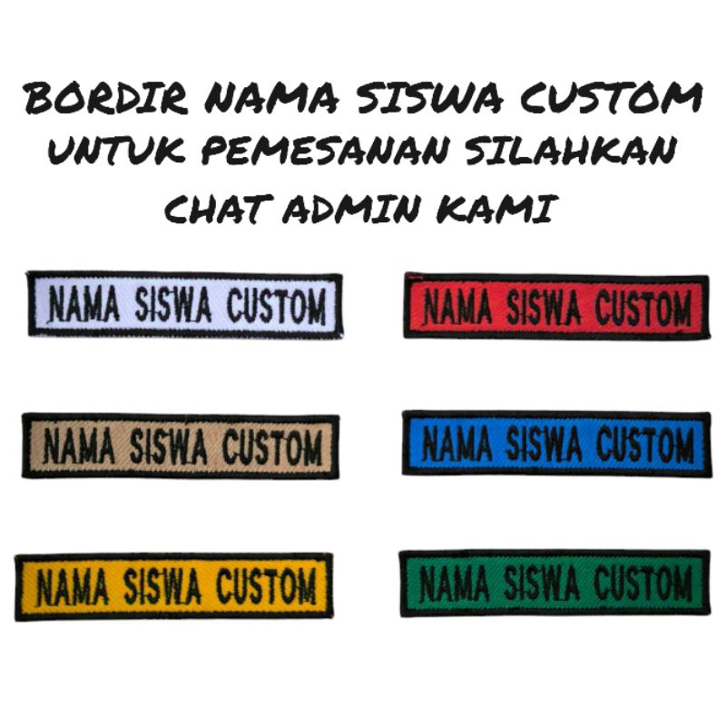 Jual BORDIR EMBLEM ATRIBUT SEKOLAH PAUD TK SD SMP SMA NAMA SISWA CUSTOM ...