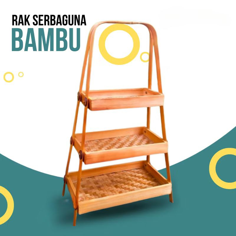 Jual Rak Bumbu Bawang Bambu Kotam / Rak Bambu Kotak / Rak 3 tingkat ...