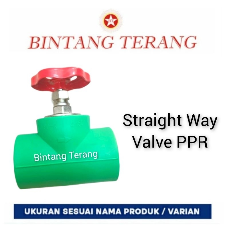 Jual Stop Kran PPR 1/2" - 3/4" - 1" / Straight Way Valve PPR / Stop Valve PPR / Gate Valve PPR ...