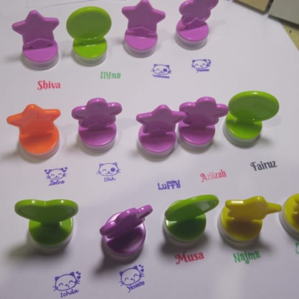 Jual Stempel Mini Karakter Custom Nama Emoticon Untuk Anak dan Tanda ...