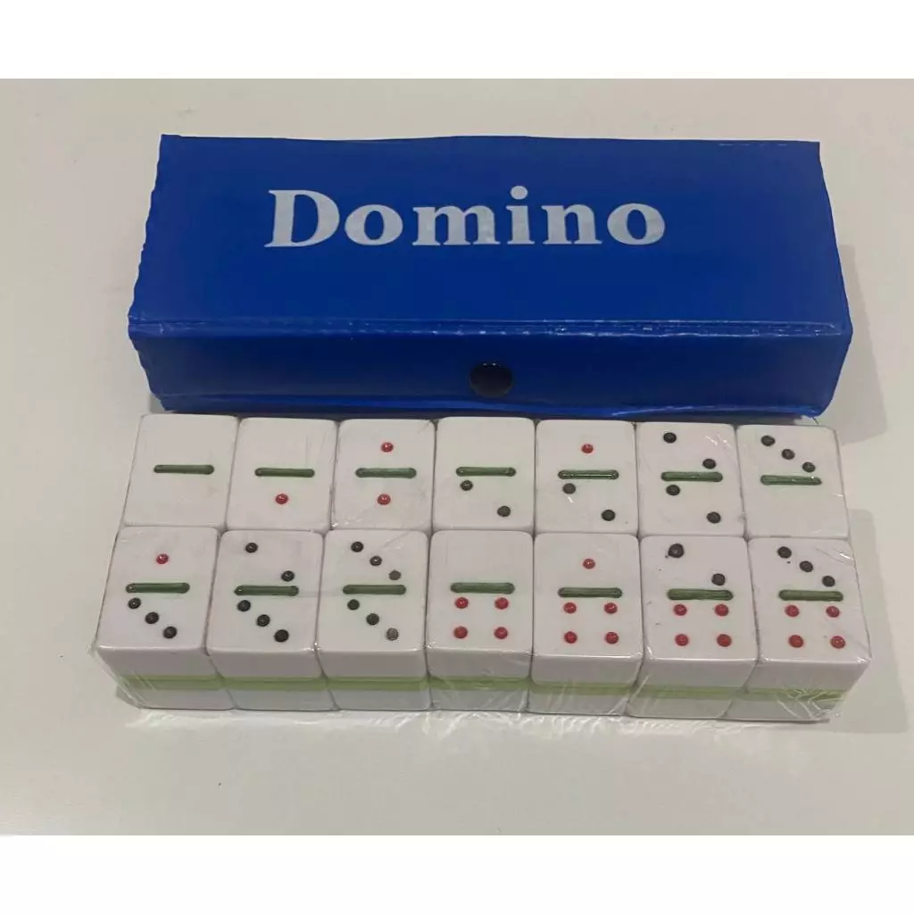 Jual Batu Domino /biji mahjong Tebal Kotak 28 pcs Box Biru/ Batu Domino ...