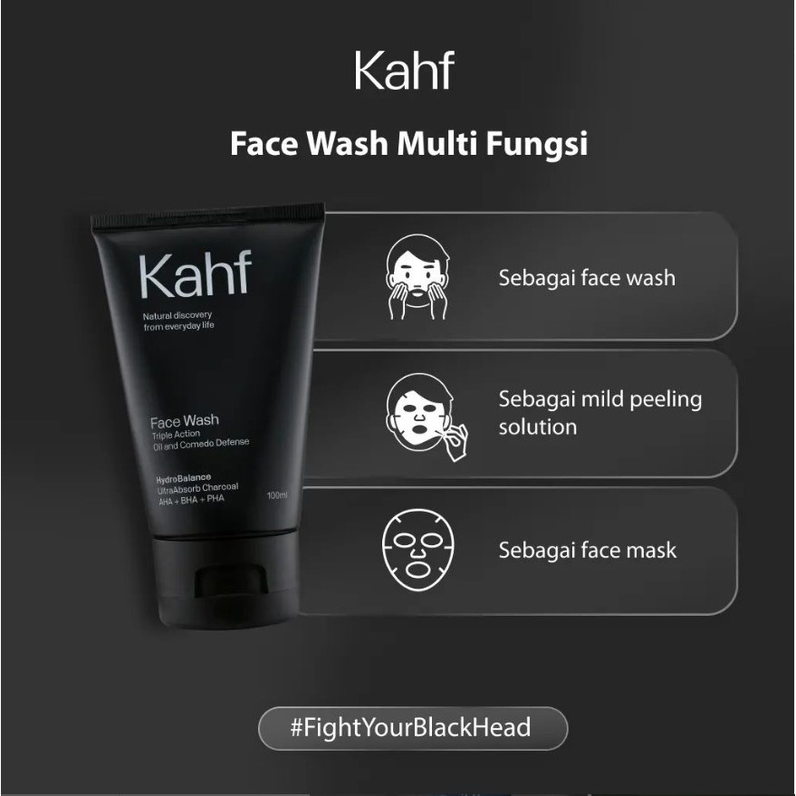 Jual Kahf Triple Action Oil and Comedo Defense Face Wash 100 ml - Sabun ...