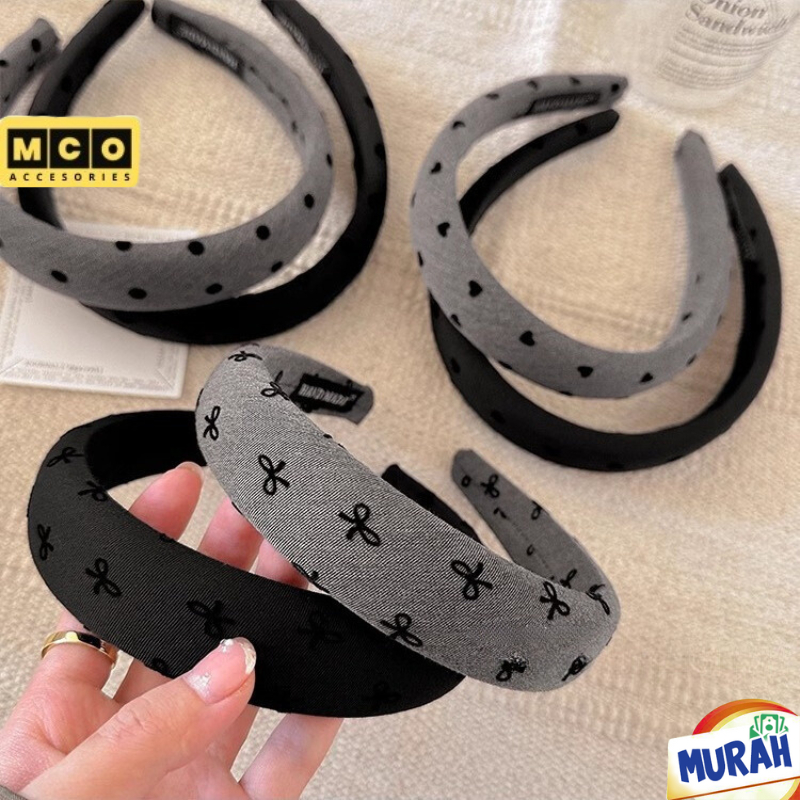 Jual Bando Busa Fashion Korea Motif Pita Coquette Love Bandana ...