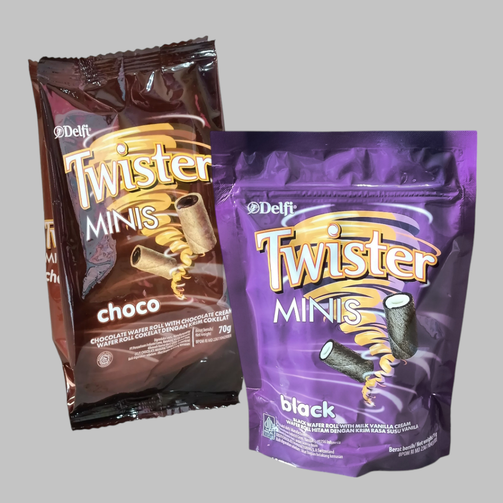 Jual Delfi TWISTER Minis Black Coklat Wafer Roll 70gr | Shopee Indonesia