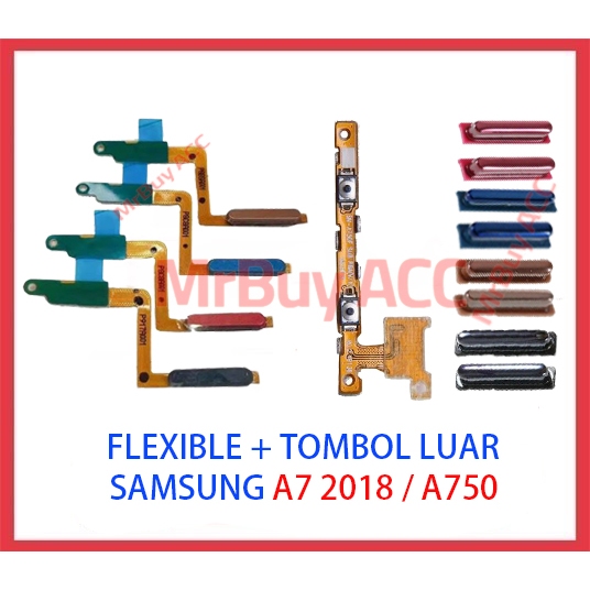 Jual 1 Set Flexible On Off Volume + Tombol Luar Samsung A750 A7 2018 | Shopee Indonesia
