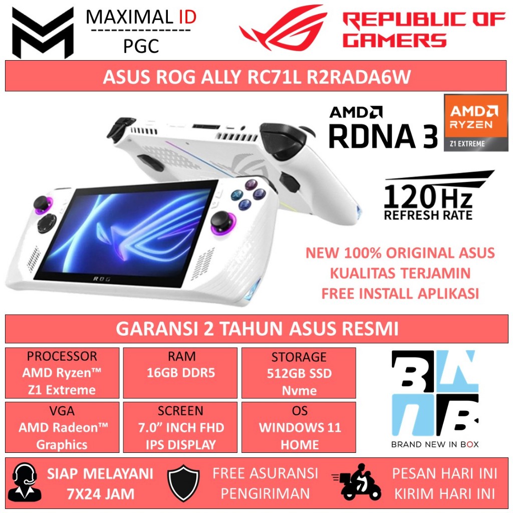 Jual Asus ROG Ally RC71L R2RADA6W AMD Z1 EXTREME RAM 16GB DDR5 512GB ...