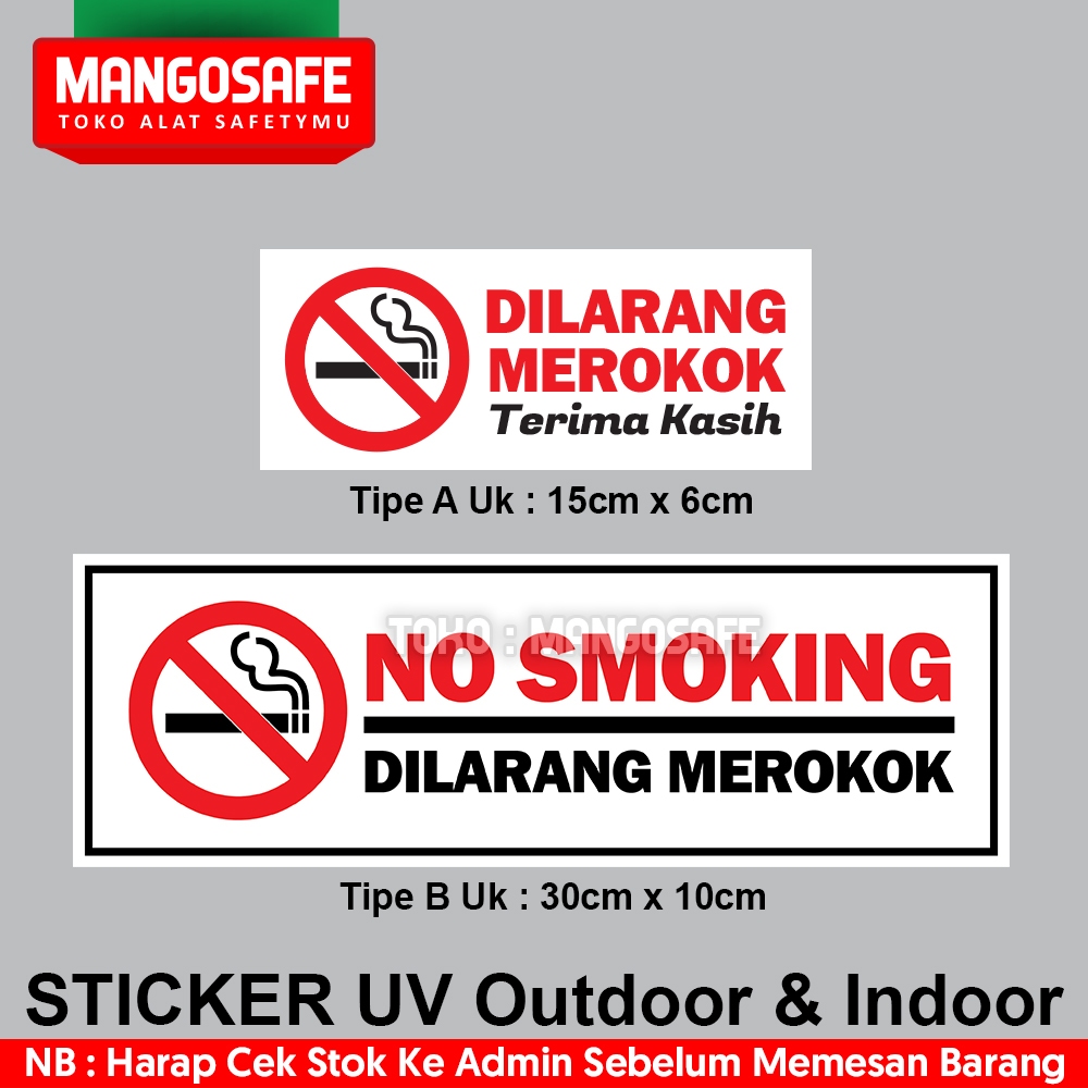 Jual Stiker Dilarang Merokok No Smoking / Sticker UV Indoor Outdoor ...