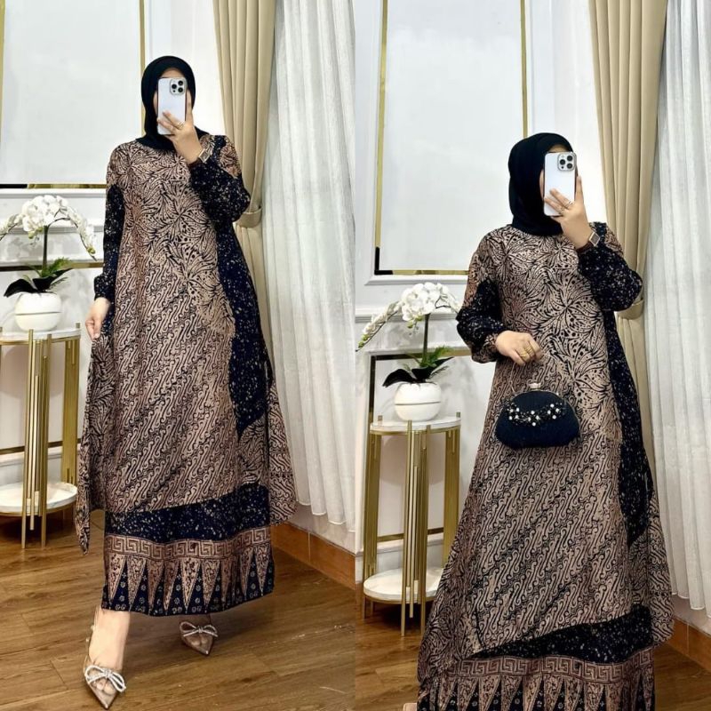 Jual ARUFA - GAMIS BATIK BAHAN DOBBY VISCOSE GAMIS DOBBY PREMIUM BAJU KONDANGAN WANITA KEKINIAN ...