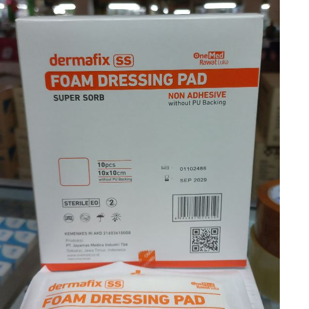 Jual dermafix ss foam dressing pad 10x10cm non adhesive without PU ...