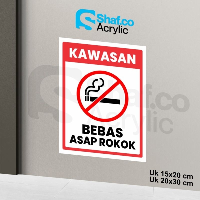 Jual STICKER KAWASAN BEBAS ASAP ROKOK // STIKER NO SMOKING // RAMBU ...
