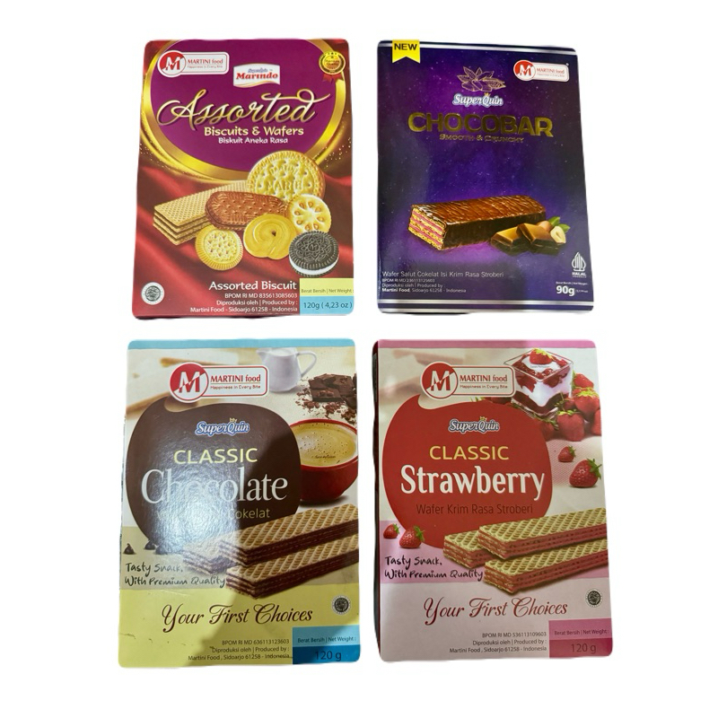 Jual superquin marindo wafer , assorted, chocobar per pcs | Shopee ...