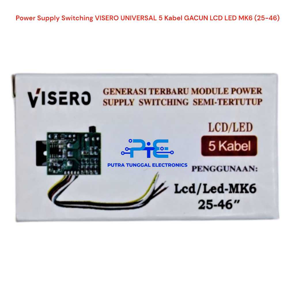 Jual Power Supply Switching VISERO UNIVERSAL 5 Kabel GACUN LCD LED MK6 ...