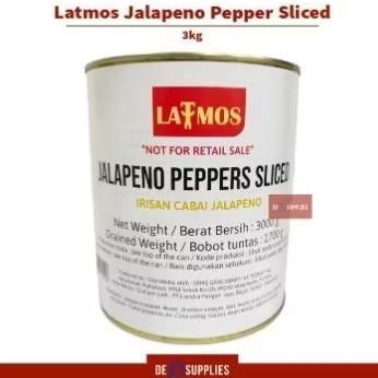 Jual Latmos Jalapeno Pepper Sliced 3kg - Cabe Jalapeno Cabai Iris Acar ...