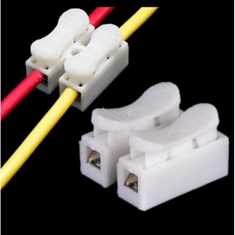 Jual Terminal kabel 2 pin Terminal Jepit PUTIH BAGUS PREMIUM | Shopee ...