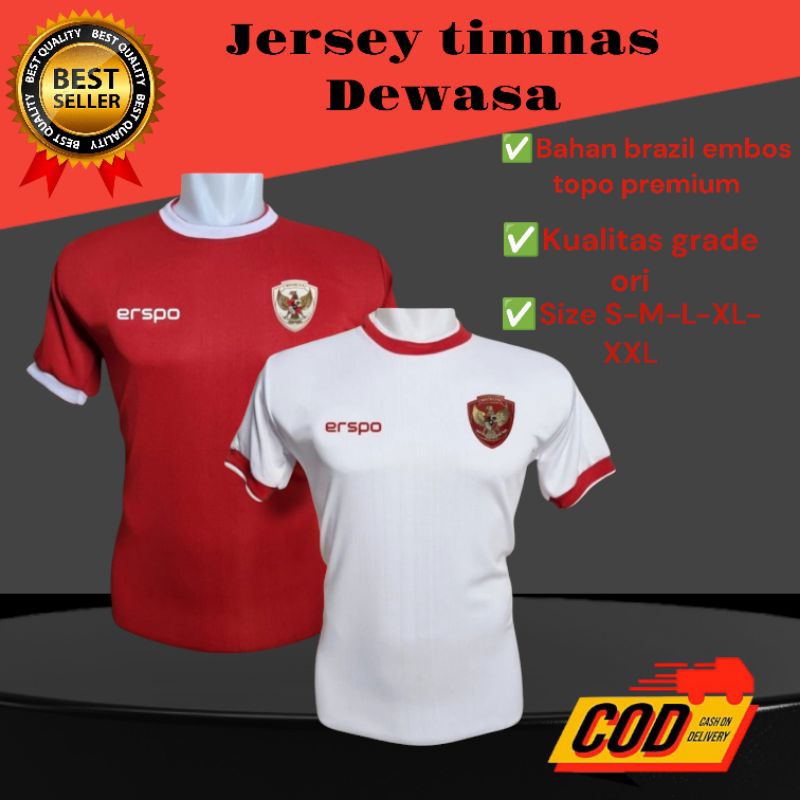 Jual jersey timnas indonesia dewasa baju bola timnas espro red white ...