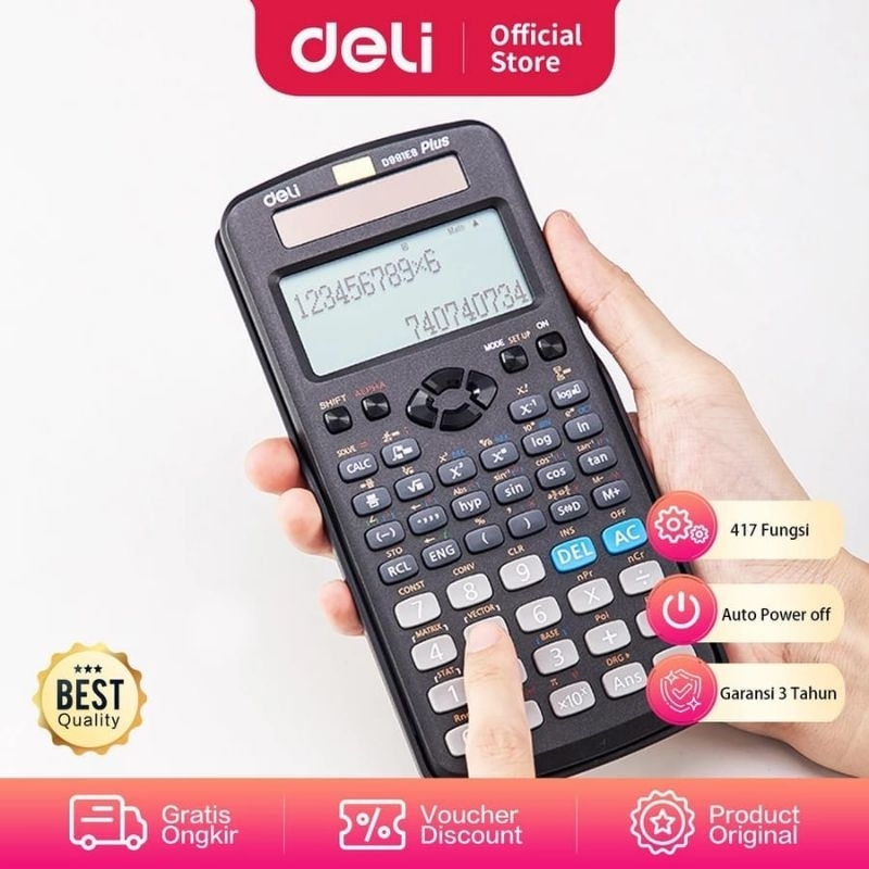 Jual Deli Kalkulator Saintifik Scientific Calculator 417 Function 170 ...