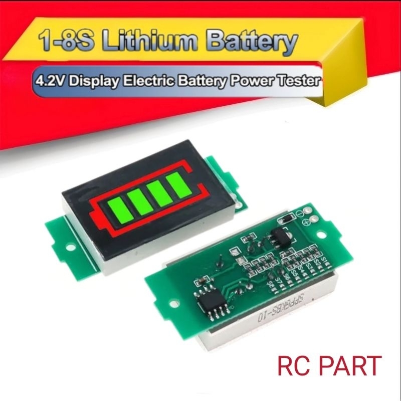 Jual Voltmeter Indikator Kapasitas Baterai Lithium 1S 2S 3S 4S 5S 6S 7S 8S - 18650 3.7V-29.6V ...