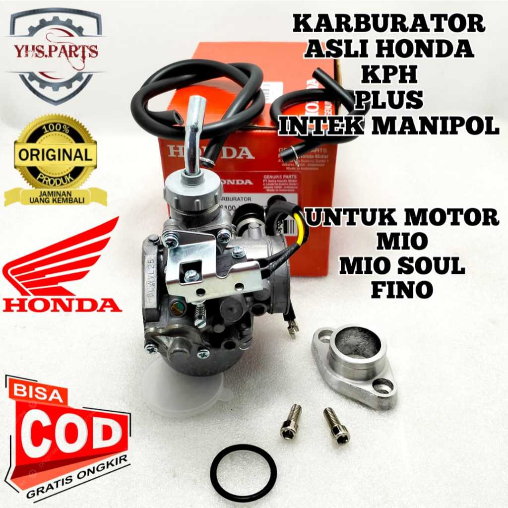 Jual ASLI ORIGINAL KARBURATOR PLUS INTAK MANIPUL HONDA AHM KPH MIO KARBU SPORTY SMILE SOUL FINO ...