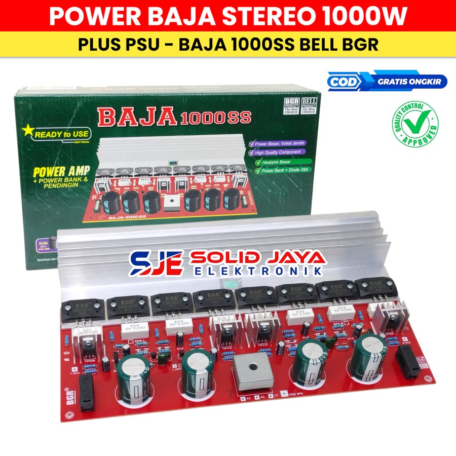 Jual KIT POWER STEREO BAJA 1000W TR SANKEN II PLUS PSU ELCO DIODA POWER ...