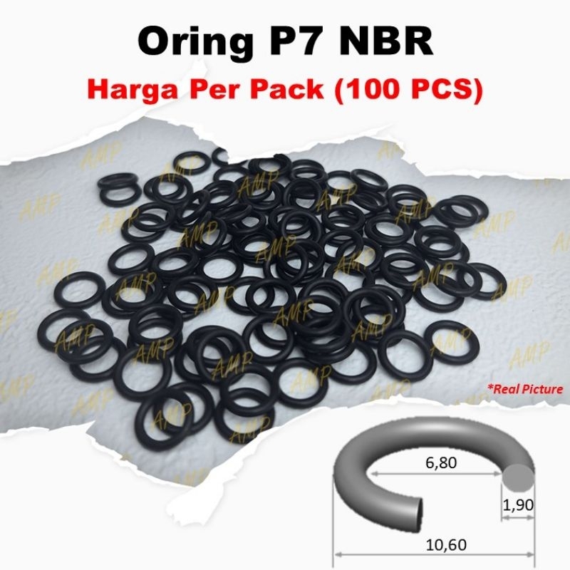 Jual (100 Pcs) Oring P7 NBR NBR70 NBR90 Kualitas Import Bagus Harga ...