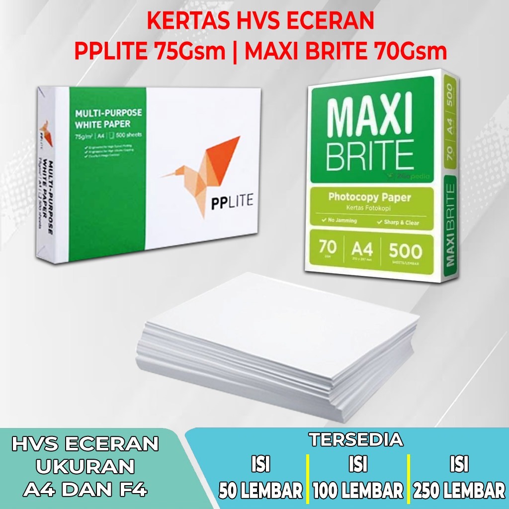Jual [BISA INSTANT & COD] PP LITE / MAXI BRITE Kertas HVS ECERAN A4 ...