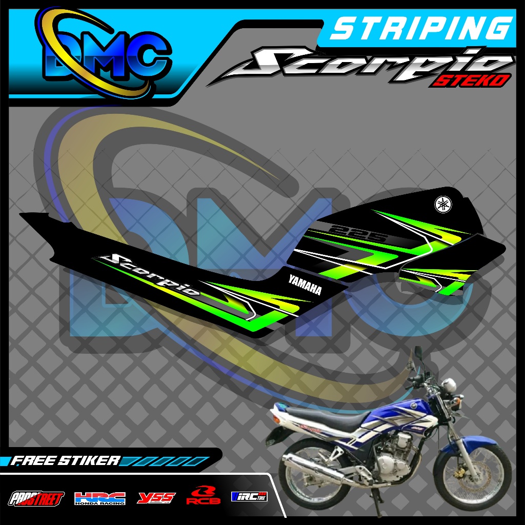 Jual 05/STICKER STRIPING SCORPIO STEKO DESAIN RACING | Shopee Indonesia