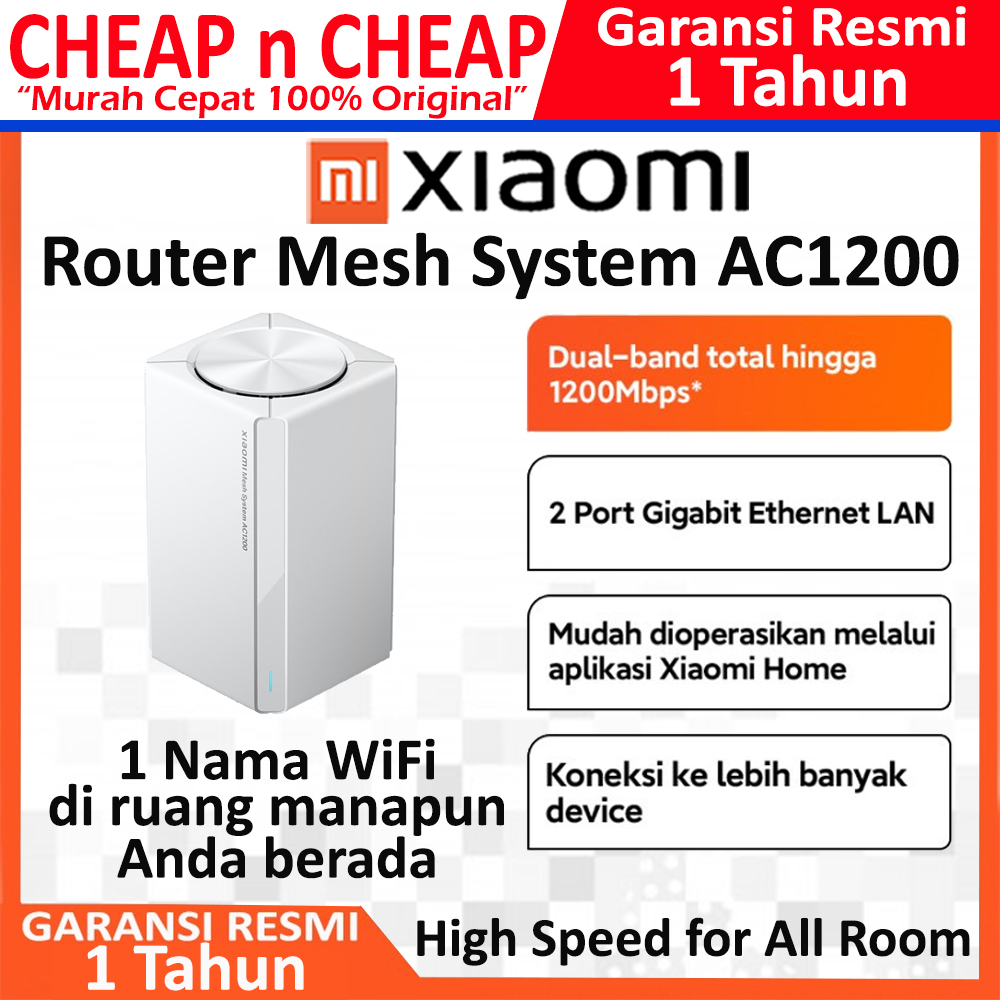 Jual Xiaomi Mi Mesh System AC1200 1 Pack Garansi Resmi - Router Dual Band Gigabit Network 2.4 ...